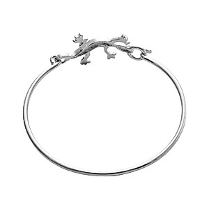 NOUMANDA Fashion Animal Gecko Bangle 3 Colors Openable Hook Bracelet Bangle Jewellery (silver color)