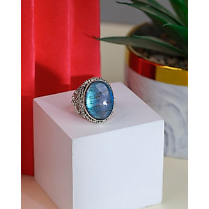 YoTreasure Labradorite Ring Solid 925 Sterling Silver Gemstone Designer Jewelry