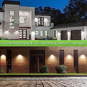 CLAONER Solar Lights Outdoor [𝟔 𝐏𝐚𝐜𝐤/126 LED], Wireless Motion Sensor Lights, IP65 Waterproof Security Lights 3 Modes, 270° Lighting Angle, Ultra-Bright Wall Lights for Deck Patio Fence Garage