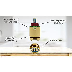 HK-40 (JH01GJ) Faucet Cartridge Replacement 40mm Diameter Shower Cartridge, Yellow, Red, Green