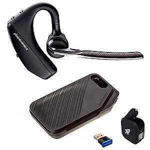 Plantronics Voyager 5200 UC Bluetooth Headset Bundle - for Smartphones, PC, MAC Using RingCentral Software or App, Global Teck w/Wall Charger 206110-101