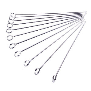 Stainless Steel Shish Kabob Flat Barbecue Grilling Skewers - 12" Flat Kebab Sticks Grill Tools BBQ Accessories (12 Pack)