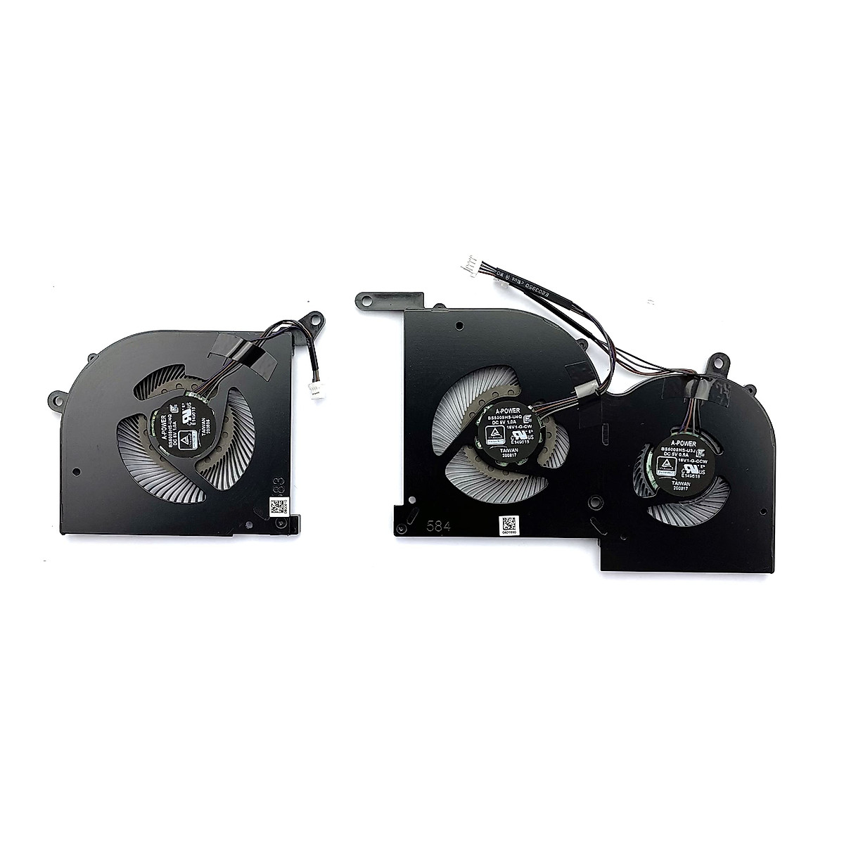 CPU+GPU Cooling Fan Replacement for MSI GS66 WS66 Stealth 10SD 10SE 10SF 10SFS 10SGS,10UG 10UH 10UE MS-16V1 MS-16V2 MS-16V3 BS5005HS-U4Q BS5005HS-U4J 16V1-G-CW 16V1-G-CCW DC5V 1.0A Fan Pair Fans