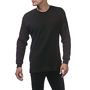Pro Club Men's Heavyweight Cotton Long Sleeve Thermal Top, Large, Black