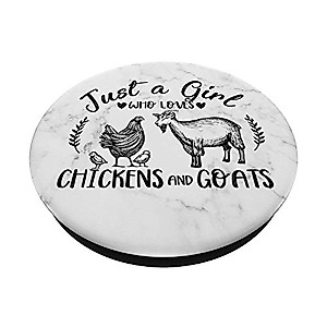 Just A Girl Who Loves Chicken & Goats Pretty Cute Farming PopSockets PopGrip: Swappable Grip for Phones & Tablets