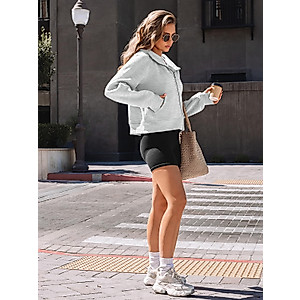 AUTOMET Womens Zip Up Hoodies Fleece Jackets Oversized Sweatshirts Fall Fashion Outfits 2025 Sweaters Winter Clothes Grey S