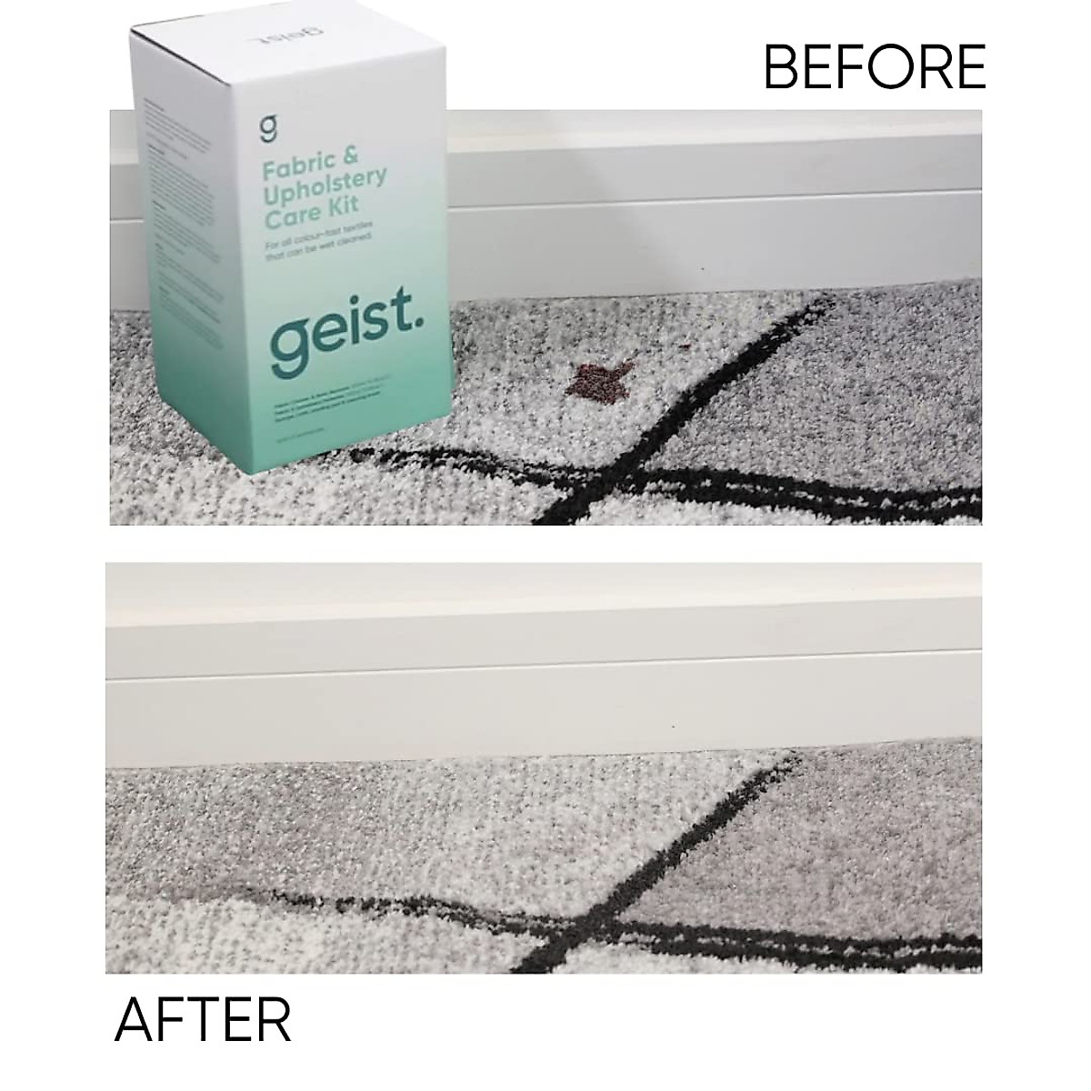 Geist. Fabric Cleaner & Stain Remover | For Alcantara & cloth car interior, sofa, furniture, carpet, rug, clothes | Plant based | Suitable for cotton, wool and artificial fibres | 500 ml / 16.75 fl.oz