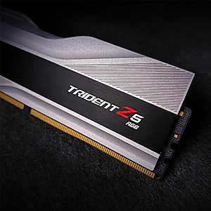 G.SKILL Trident Z5 RGB Series (Intel XMP 3.0) DDR5 RAM 32GB (2x16GB) 5600MT/s CL40-40-40-89 1.20V Desktop Computer Memory UDIMM - Metallic Silver (F5-5600J4040C16GA2-TZ5RS)