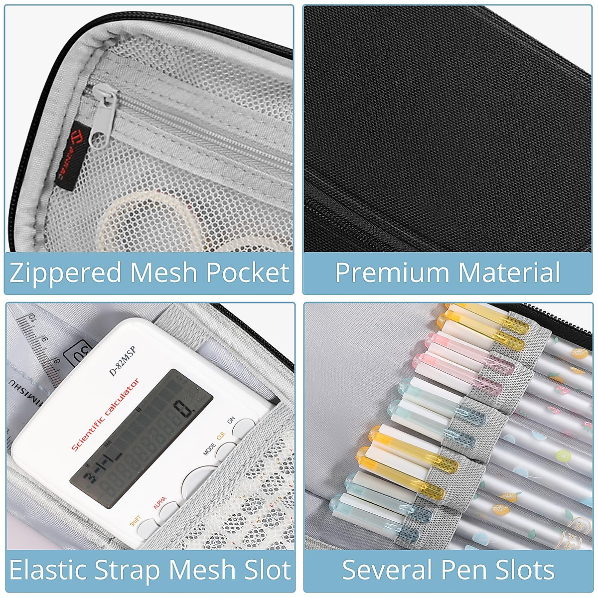 FINPAC Pencil Case, Large Capacity Pencil Box, Pen Pouch Stationery Storage Organizer for Women Men Senior, Pen Bag Office Supply, Don't touch