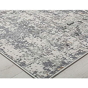 Rugs America Austin AD90A Iron White Abstract Transitional Area Rug 5'3" x 7'0"