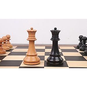 French Grandmaster's Staunton Chess Pieces Only Set- Antiqued Boxwood- 4.1" King