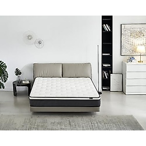 Container Furniture Direct Hybrid 10 Inch Twin Mattress in a Box, Pillow Top Bed Cushion with Breathable and Hypoallergenic Design, Medium Firm for Lumbar Support