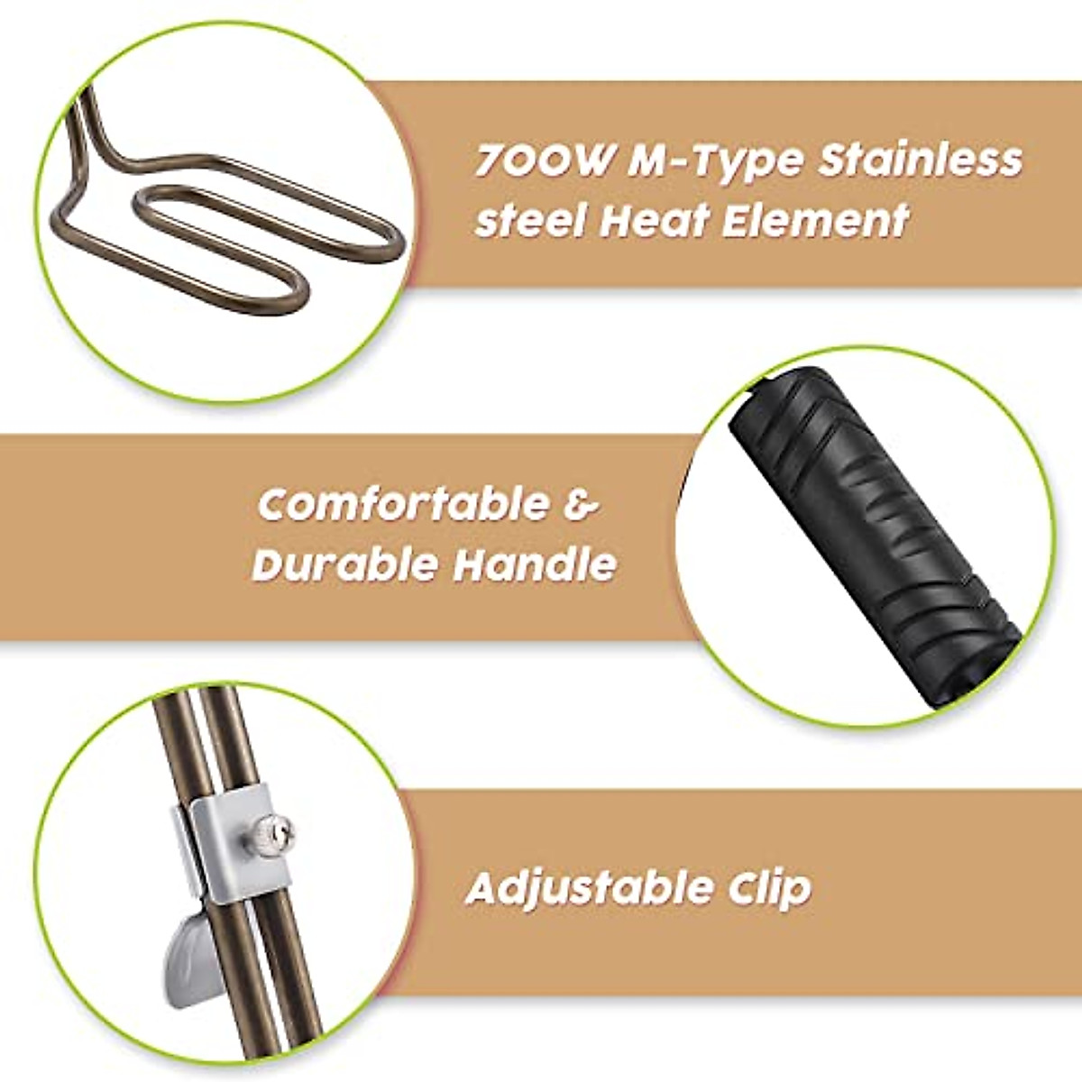 KITOSUN Electric Charcoal Starter 700W – Premium BBQ Grilling Fireplace Tools Ignite Lump Coals Briquettes Easier & Quicker | NO Fluid Fuel Lighter | Bigger 304 Heat Element Coils with 5ft Long Cable