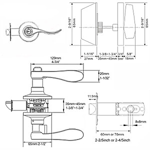 Keyed Alike Entrance Lock Lever Combo Set,3 Set Entry Lever with Single Cylinder Deadbolts in Polished Brass,Wave Door Levers Exterior,Entrance Door Lockset with Deadbolts,Front Entry Handle Golden