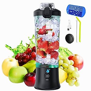 Best 4Vi Portable Blender, Rechargeable Mini Blender For Shakes And Smoothies 20 Oz Mini Blender Cup with Travel and USB Rechargeable for Office, Gym, Kitchen BLACK