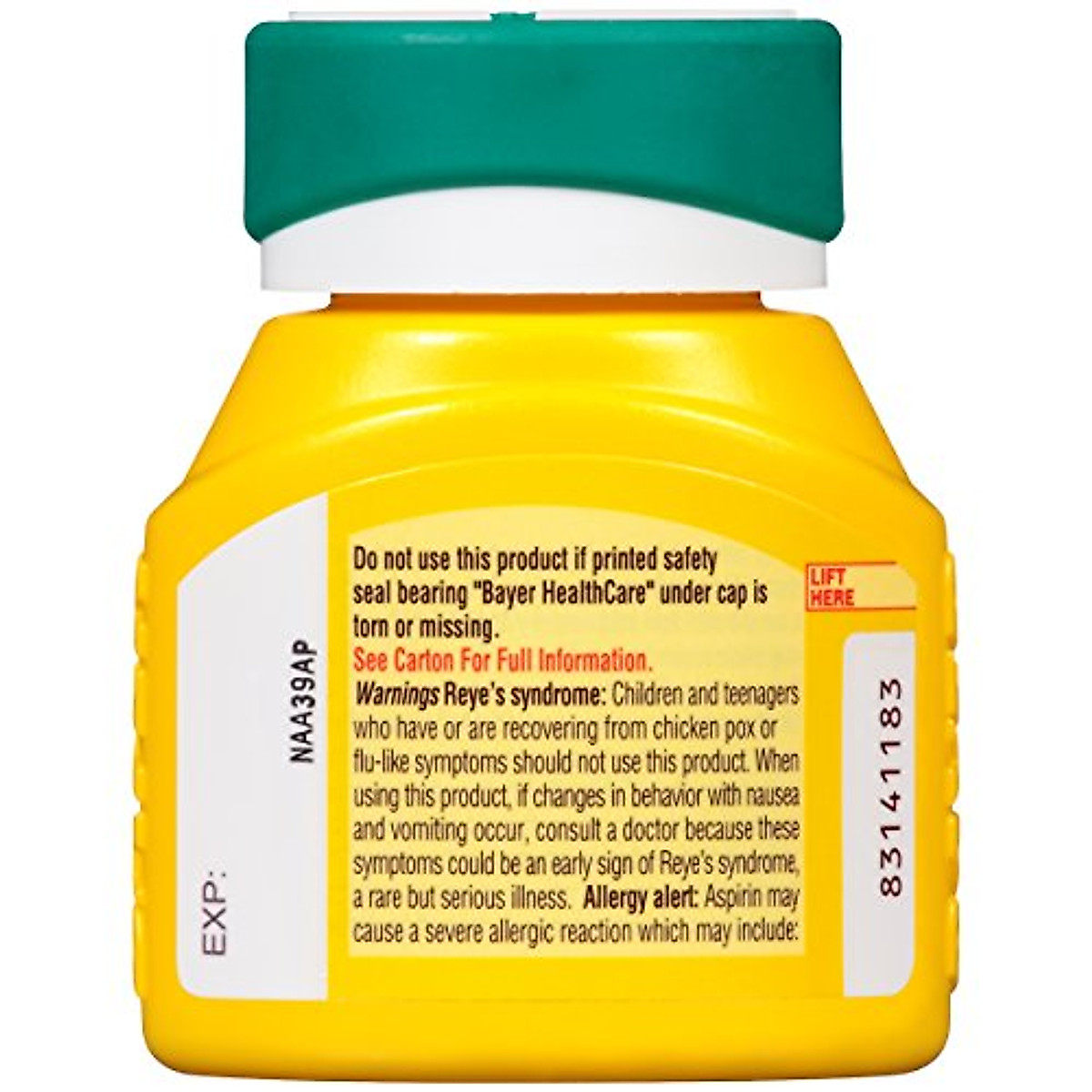 Aspirin Regimen Bayer, 81mg Enteric Coated Tablets, Pain Reliever/Fever Reducer, 120 Count