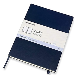 Moleskine Art Sketchbook, Hard Cover, A4 (8.25" x 11.75") Plain/Blank, Sapphire Blue, 96 Pages