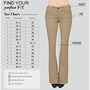 Hybrid & Company Women's Skinny Bootcut Stretch Pant P31699BLX Beige/Khak 18