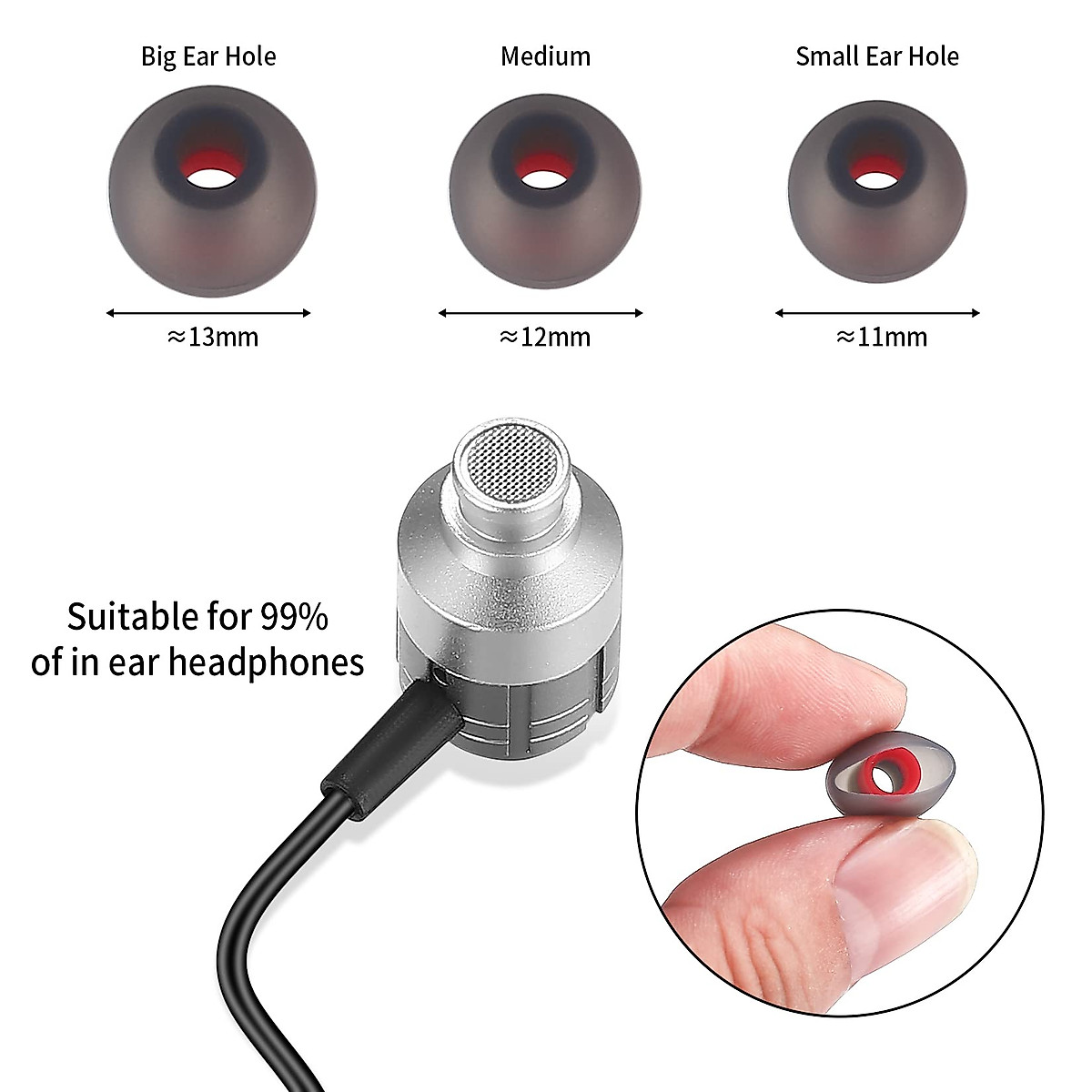 48 Pcs Earbuds Replacement Tips Silicone, Earbud Tips Earpads Replacement, Silicone Replacement Earbuds Tips for Bluetooth Earphones, 3 Sizes S/M/L, 8 Colors