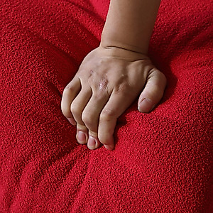 WJShome Lazy Floor Sofa, Minimalist Couches, 53 inch Soft Teddy Velvet LoveSeat Sofa, Tatami Sofa, Fireside Chair, Corner Relax Couch for Living Room Bedroom Salon Office Floor Lounge(2 Seat, Red)