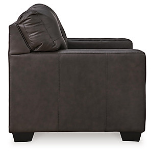 Signature Design by Ashley Belziani Modern Tufted Leather Match Upholstered Oversized Chair, Black