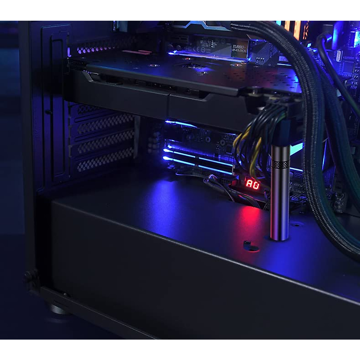 lilila-ree Graphics Card GPU Brace Support, Video Card Sag Holder Bracket, GPU Stand with Magnet GPU Brace for Prevent Universal VGA Graphics Card Sag, Black