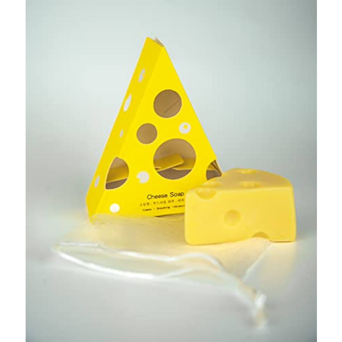 MOVALUE Cute Hand Soap - Cheese Shaped Soap, Creamy Scent, Fun Cleaning Experience. Gift for Girlfriends, Mothers, or Children. Christmas Stocking Stuffer for Her, Him, Kids