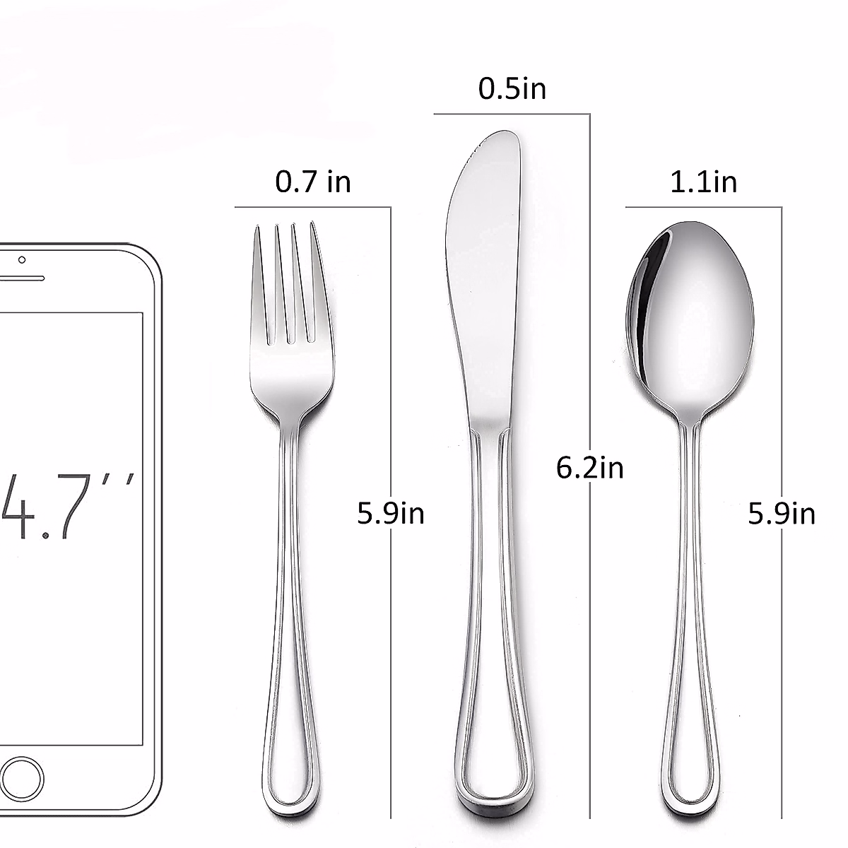 LIANYU 18-Piece Kids Silverware Set, Include 7 Children Spoons, 7 Toddler Forks, 4 Kids Knives, Stainless Steel Toddler Utensils Flatware Set, Mirror Finished, Dishwasher Safe