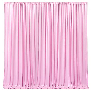 Pink Backdrop Curtain 2 Panels for Wedding Birthday Party Decoration Photography Props Baby Shower Engagement Graduation Prom Dessert Table Photo Booth Drapes 5 ft * 7 ft