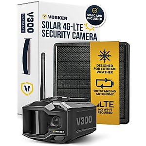 Vosker V300 Ultimate 4G-LTE Autonomous Outdoor Security Camera | High-Capacity 15,000 mAh External Solar Power Bank | SIM Card Included | No Wi-Fi Needed | Live Streaming