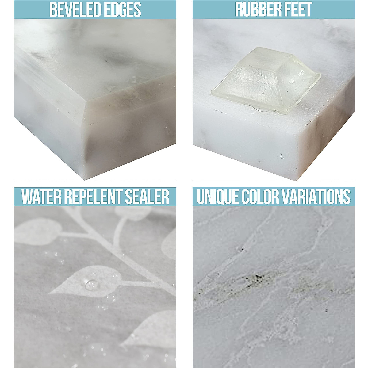 Brew City Engraving - Personalized Custom Engraved Marble Stone Charcuterie Serving & Pastry Board/Tray - Black, White or Tan