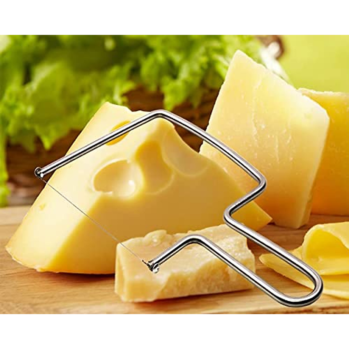 Kuchengerate Cheese Slicer Wire Cutter - Cheese Knives Slicers with Wire - Handheld Butter Cutter Tools for Soft Hard Block - Easy Fast Cutting Hard Or Semi Hard Block Cheeses - With Extra Wire