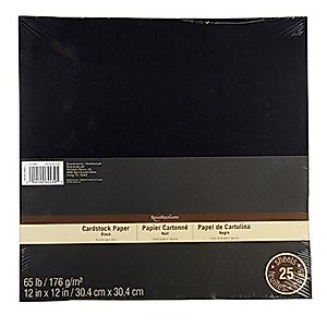 Cardstock Paper, Black, 12" x 12" by Recollections