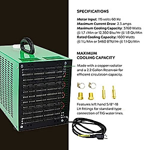 2021 PowerCool W350 TIG Welding Torch Cooler, 110v, Compatible with Miller, Lincoln, Thermal Arc, ESAB, and other TIG Welding Brands