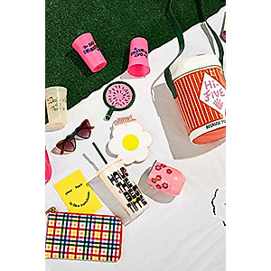 Ban.do Getaway Circle Suitcase Tag for Travel, Durable Vegan Leather Luggage Identifier, Watermelon