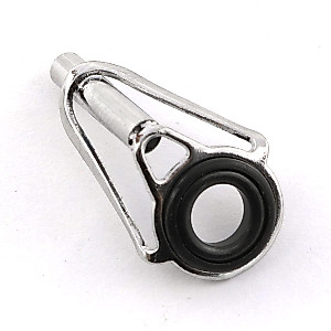 heyous 10pcs Fishing Rod Tip Repair Kit Fishing Rod Guides Top Tips DIY Eye Rings Stainless Steel Frames Ceramics Guide Ring