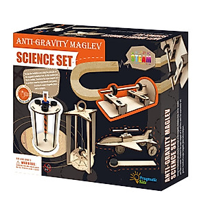 4in1 Anti-Gravity Maglev Educational Science Set for Kids. Perform Fun Experiments and Games by Transforming Magnets to Form a Plane, a Functional Compass, a Floating Arrow, or a Standing Pen