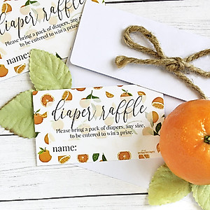 DISTINCTIVS Little Cutie Baby Shower Diaper Raffle - Invitation Inserts - 50 Cards