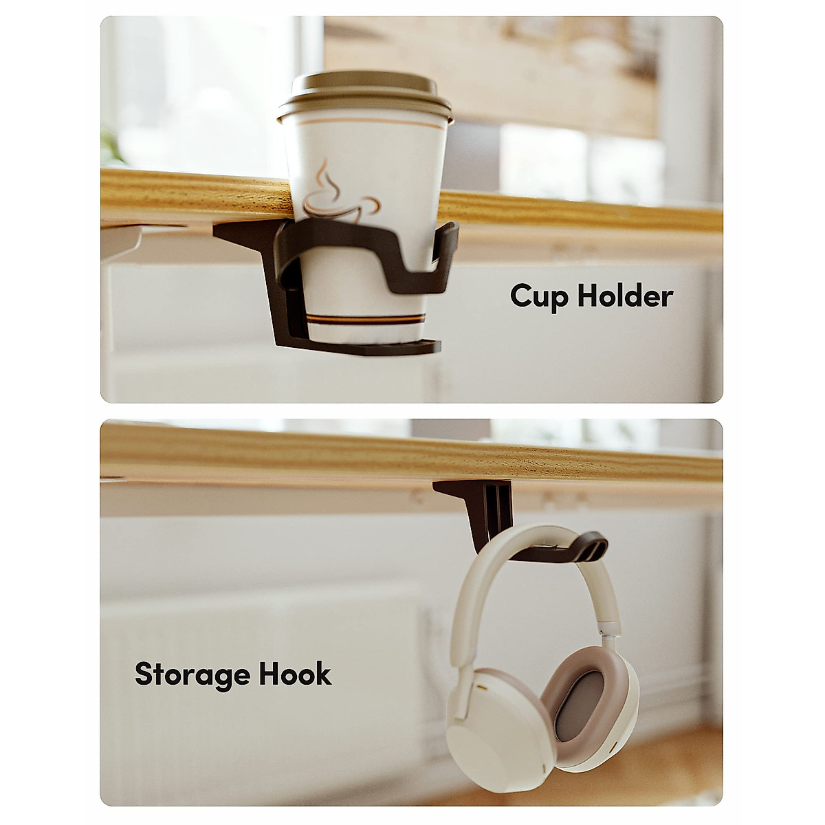 BANTI 44"x24" Standing Desk, Electric Stand up Height Adjustable Home Office Table, Sit Stand Desk, Light Rustic Brown Top