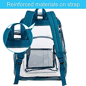 Clear Backpack 12x12x6 Stadium Approved, Transparent Mini Bookbag, Small Heavy Duty See Through Small Bag - Blue