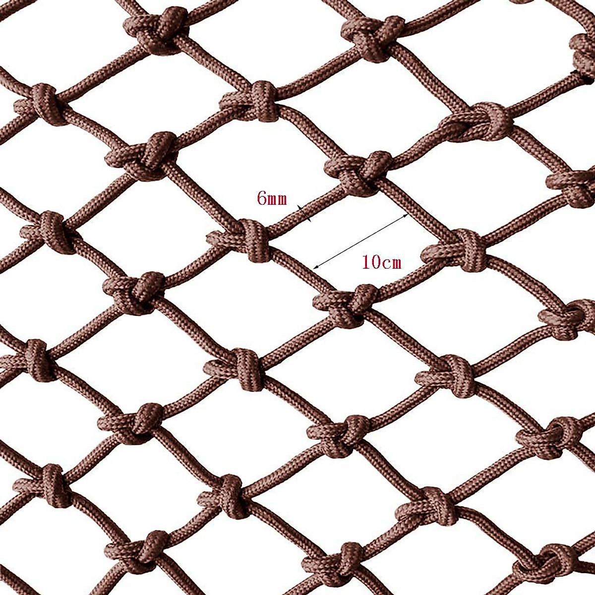 Protective Net Brown Nylon Net, Garden Decoration Net Balcony Safety Net Stairs Children Anti-Fall Net Kindergarten Protective Net Portable Fence Net Can Be Cut 1x2m3m4m (Size : 1 * 2m(3 * 7ft))