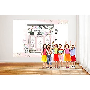 Pink Paris Birthday Party Backdrop French Pink Parisian Cafe Tea 1st Bday Party Background Oh La La Pink Paris Patisserie Party Banner 200x150cm W-8185