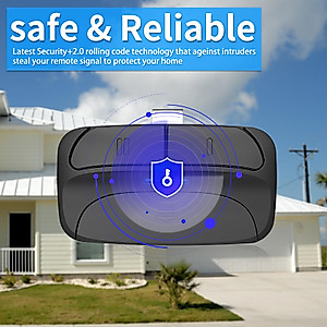 Universal Garage Door Opener Remote Compatible with LiftMaster Chamberlain Genie Craftsman Linear Wayne Dalton Overhead Door and More has Learn Button or Dip Switch