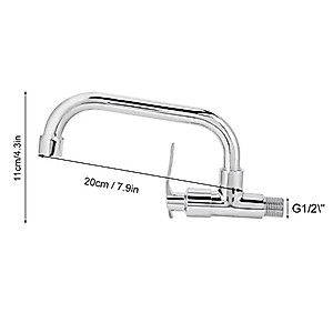 Kitchen Faucet Wall Mounted Single Cold Water Tap Single Handle Kitchen Sink Faucet G1/2in Home Use Accessories(Type B 20cm)