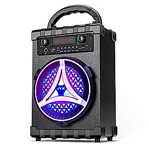 JYX Portable Bluetooth Speaker with Light, Support FM Radio, MIC Input, REC, USB/TF Card, AUX in, Perfect for Party/Meeting