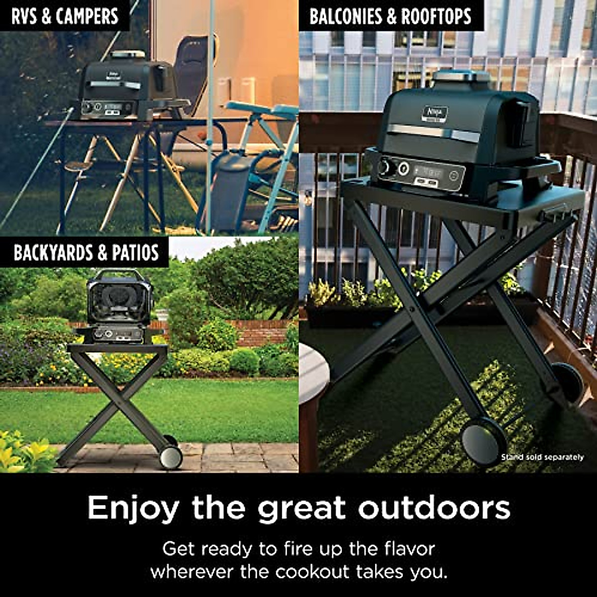 Ninja OG751 Woodfire Pro Outdoor Grill & Smoker with Built-In Thermometer, 7-in-1 Master Grill, BBQ Smoker, Air Fryer, Bake, Roast, Dehydrate, Broil, Ninja Woodfire Pellets, Portable, Electric, Grey