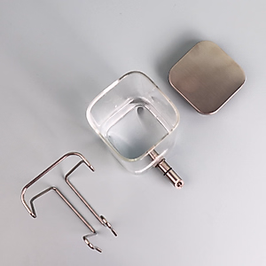 Hamster Water Bottle, Small Animal Glass Waterer, Stainless Steel Nozzle No-Drip Drinker Waterer for Sugar Glider, Rat and Birds (10.1oz)