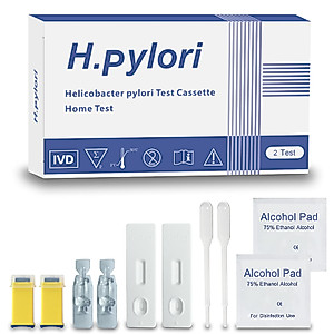 Helicobacter Pylori (H. Pylori) Home Test Kit - Fast and Accurate, Self-Test at Home, Results in 10-15 Minutes, No Lab Visit Required — 2 Tests Included.