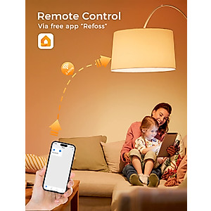 Refoss Smart Bulbs Works with Apple HomeKit, Color Changing Smart Light Bulbs Compatible with Siri, Alexa and Google Home, A19 LED Bulb, E26 Fitting, 2700K-6500K Dimmable, 9W 810 Lumens, 2 Pack