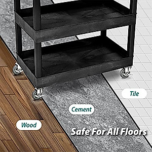 HOLKIE Caster Wheels 3 inch Locking Stem Casters -16 x 1-1/2" (Stem Diameter 3/8", Stem Length 1-1/2") Threaded Swivel Casters Set of 4 Heavy Duty Castors Gray